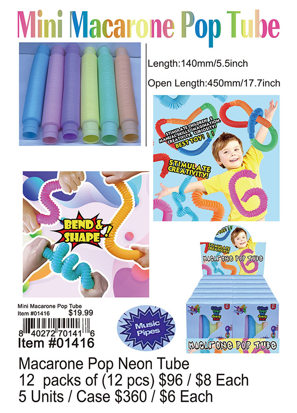 Mini Macarone Pop Neon Tube - Puka Creations