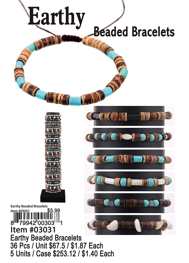 Earthy Beaded Bracelets - Puka Creations
