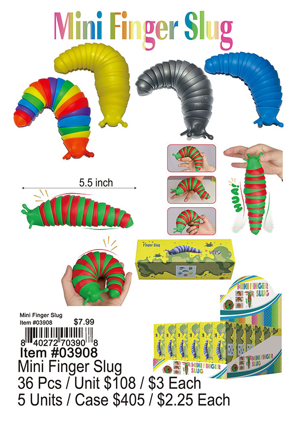 Glow in the Dark Finger Slug Keychain