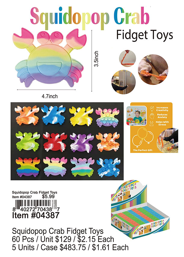 Squidopop Crab Fidget Toys - Puka Creations