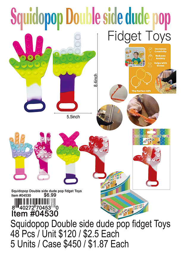 Squidopop Double Side Dude Pop Fidget Toys - Puka Creations