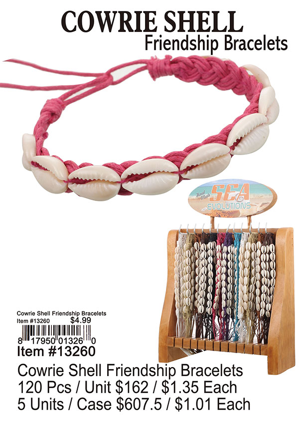 Cowrie Shell Friendship Bracelets 817950013260 - Puka Creations