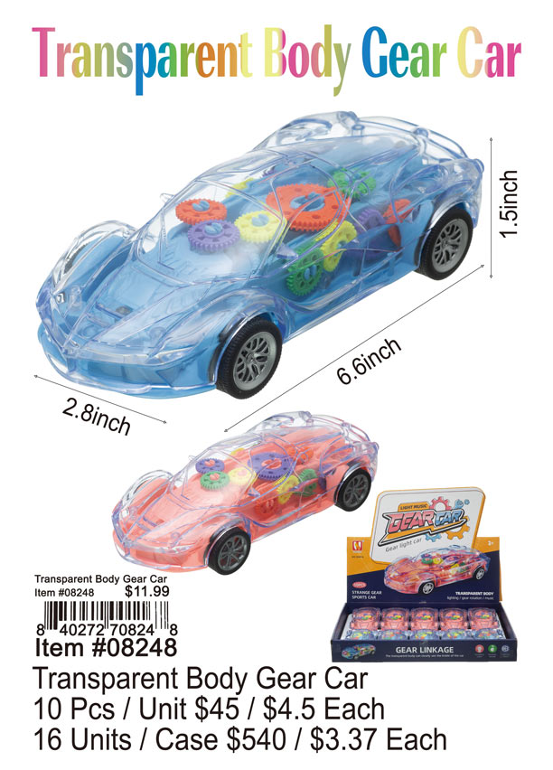 Transparent Body Gear Car - Puka Creations