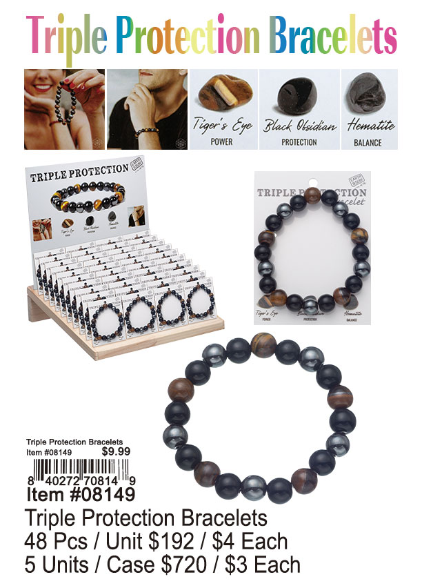 Triple Protection Bracelets Wholesale 48 Pcs. - Puka Creations
