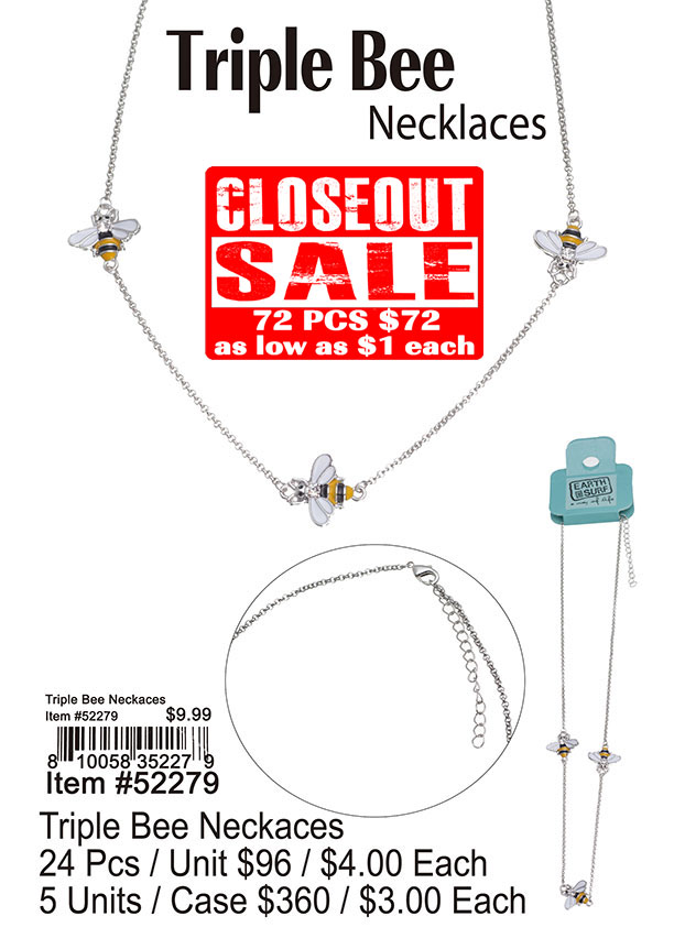 Triple Bee Necklaces (CL) - Puka Creations