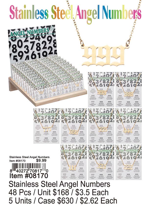 Stainless Steel Angel Numbers - Puka Creations