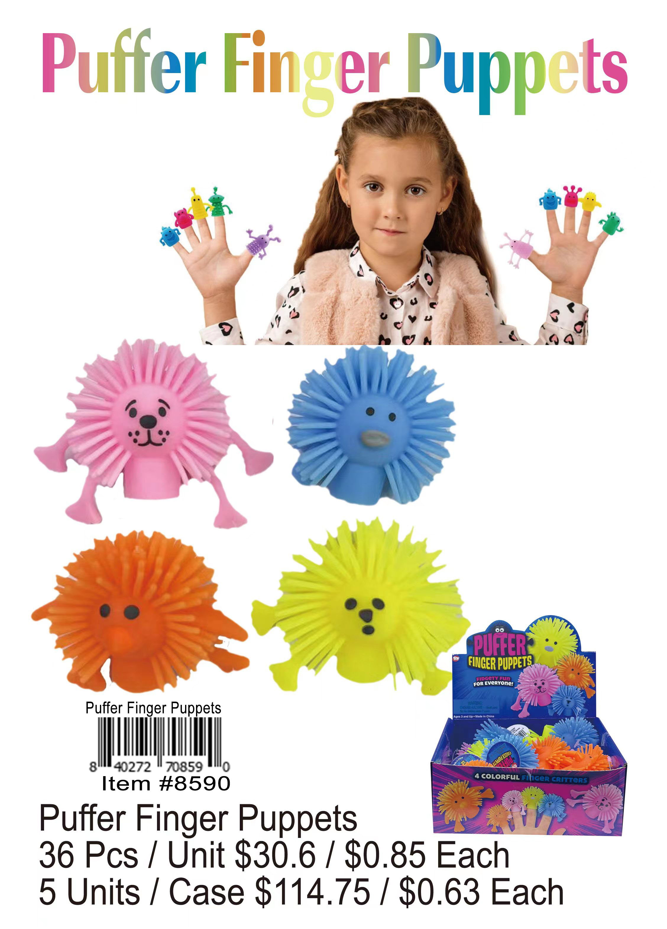 Puffer Finger Puppets