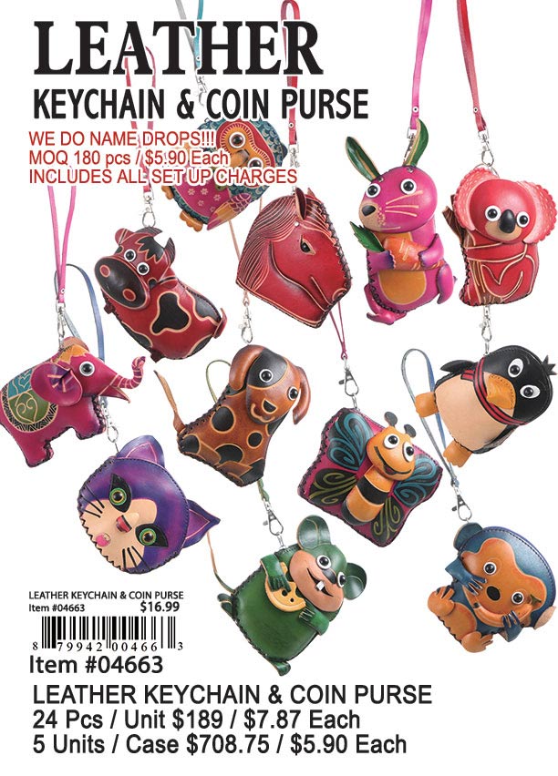 Leather Keychain and Coin Purse - Puka Creations