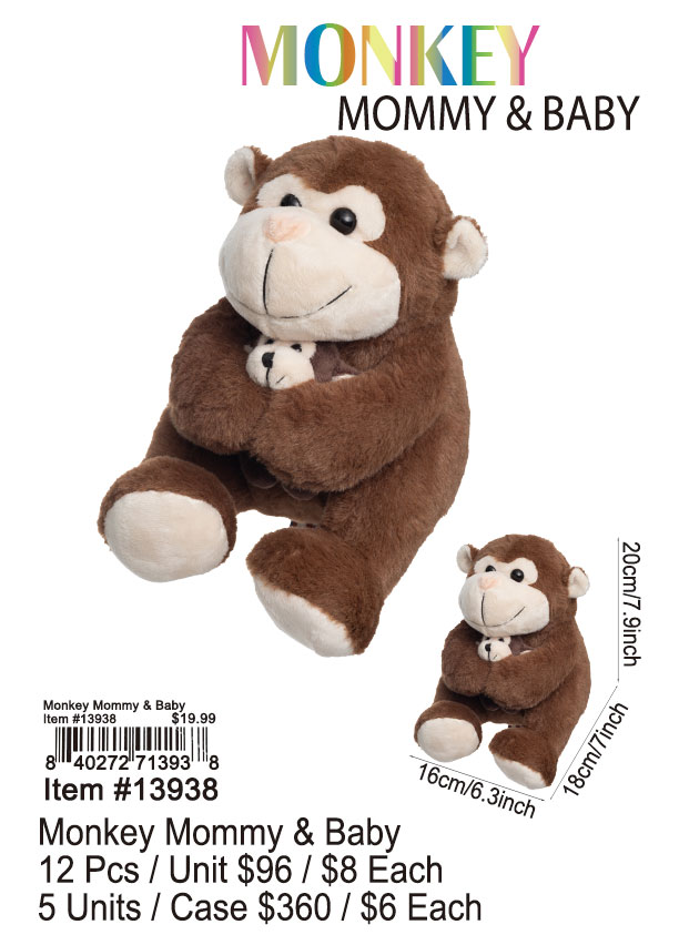 Monkey Mommy and Baby - Puka Creations